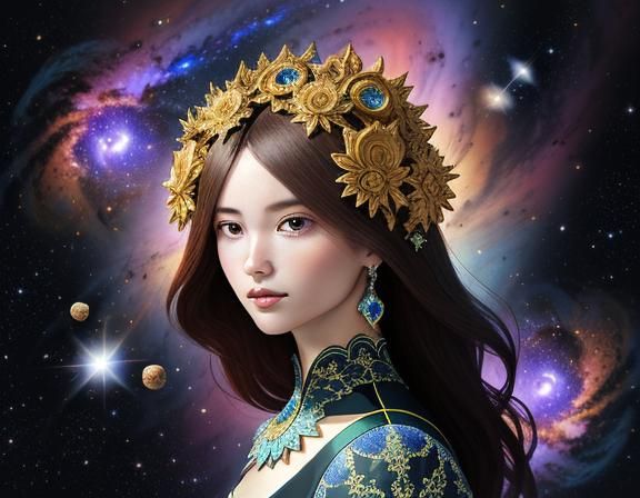 Cosmic Girl - AI Generated Artwork - NightCafe Creator