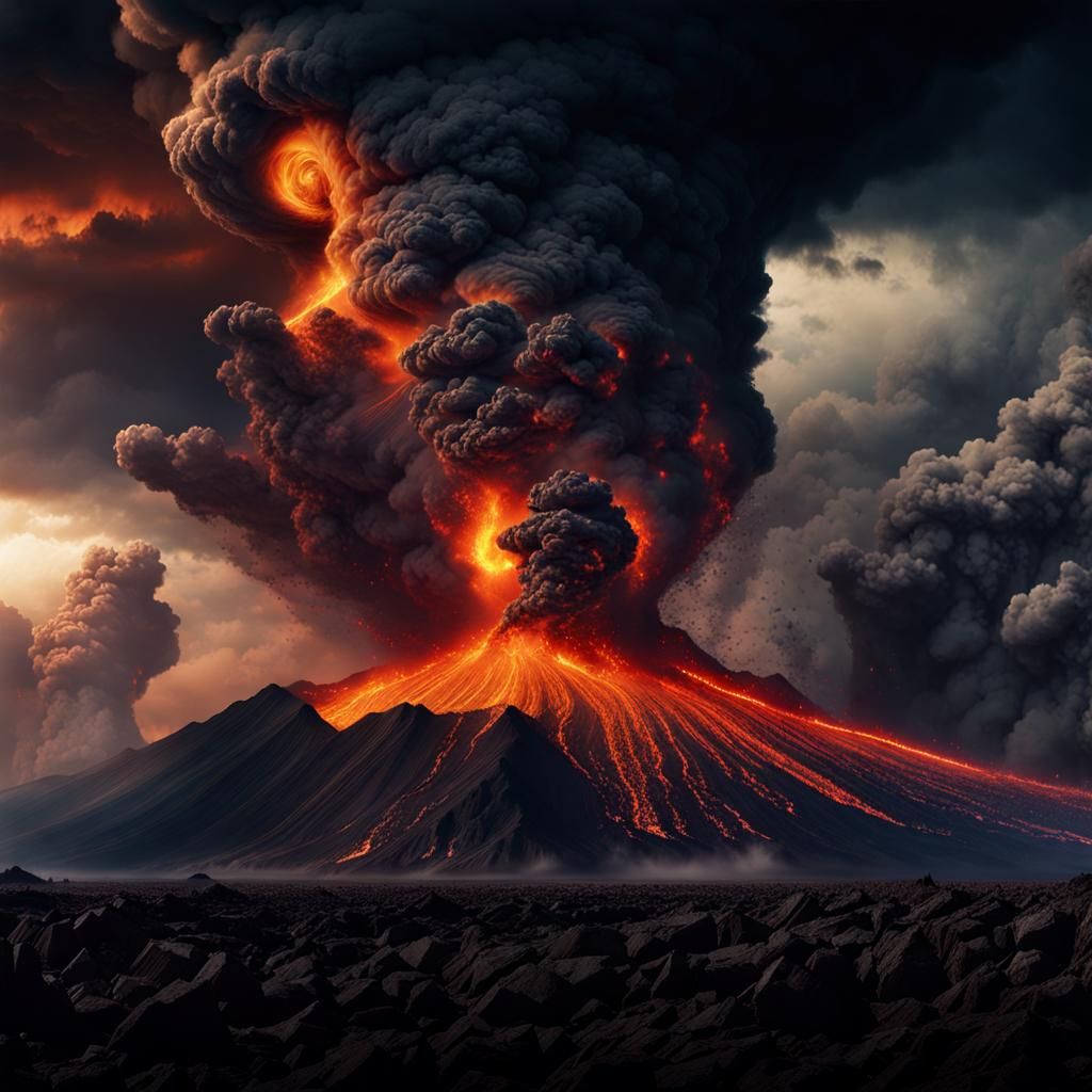 volcano eruption and firey tornado together | Epic cinematic brilliant ...