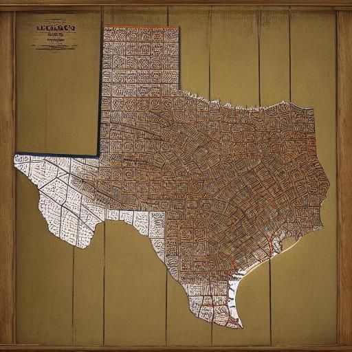 Map of Texas with Cowboys, Longhorn Steer, Horse, Oil Derrick, 8k ...