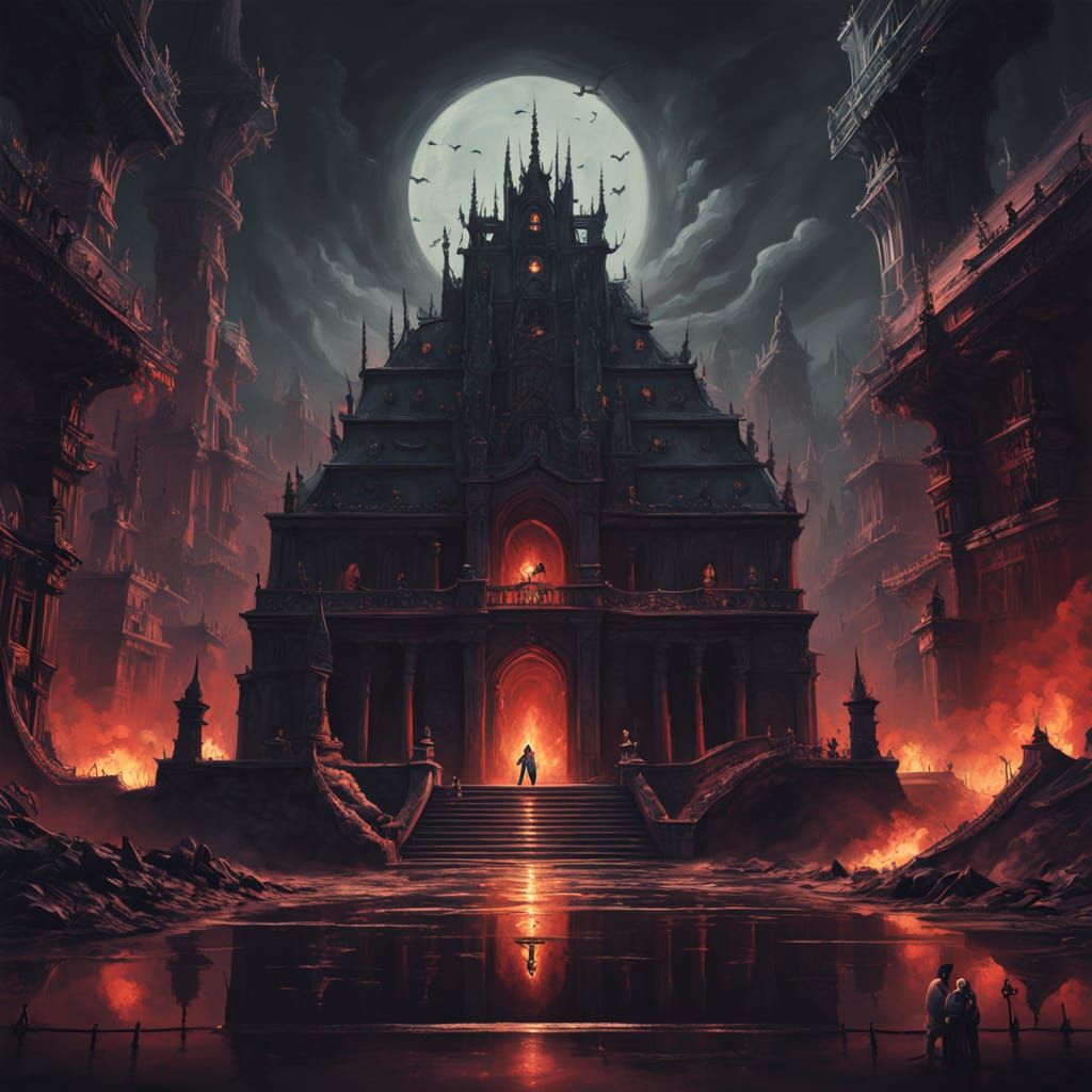 Satan Reigns Supreme in Dark, Gothic Hellscapes - AI Art