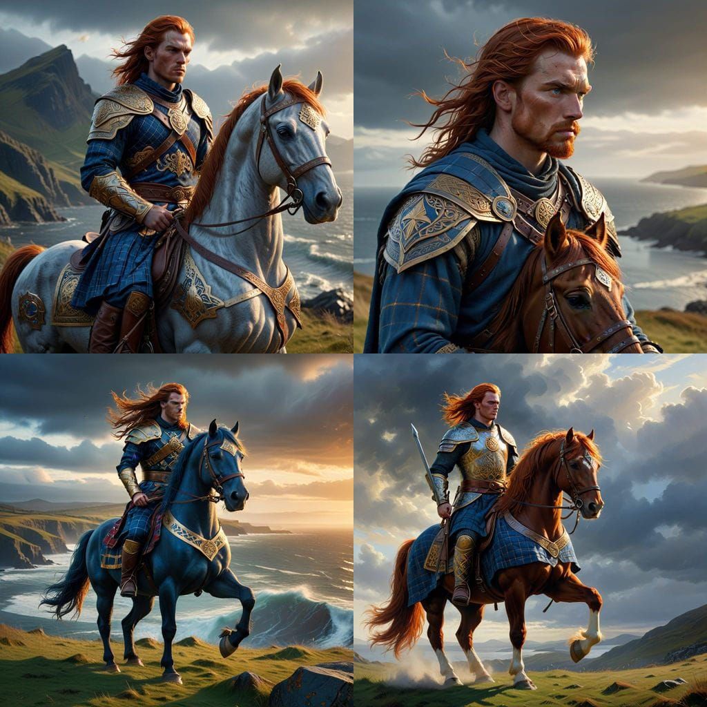 4th Century Irish Prince in Steel Plate Armour - AI Art