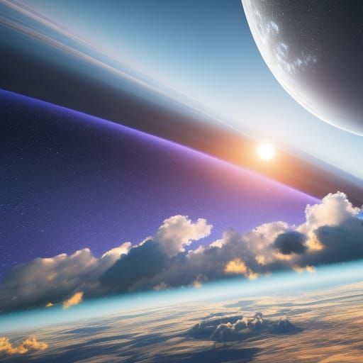 overlapping planetscapes - AI Generated Artwork - NightCafe Creator