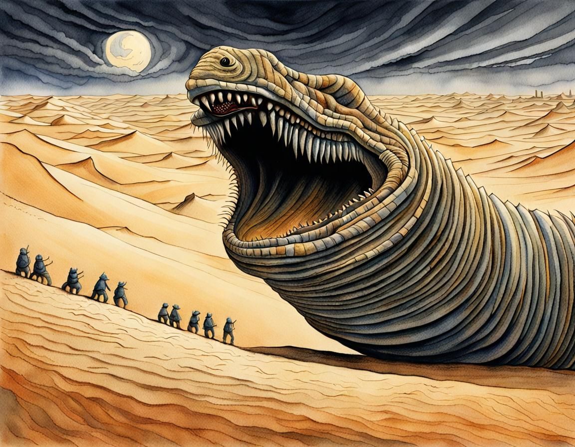 Dune: a Sandworm (#604) - AI Generated Artwork - NightCafe Creator
