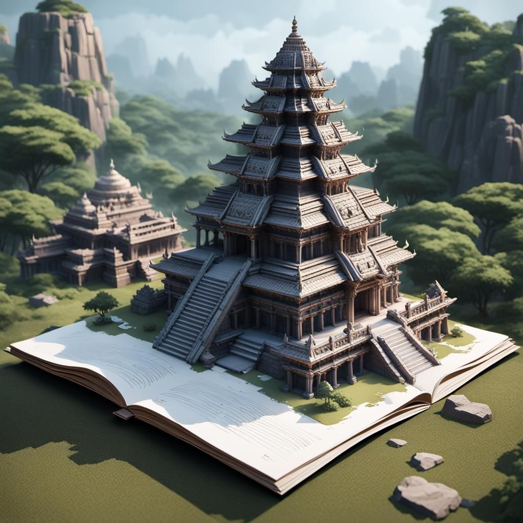Ancient Indian temple pop up book. - AI Generated Artwork - NightCafe ...