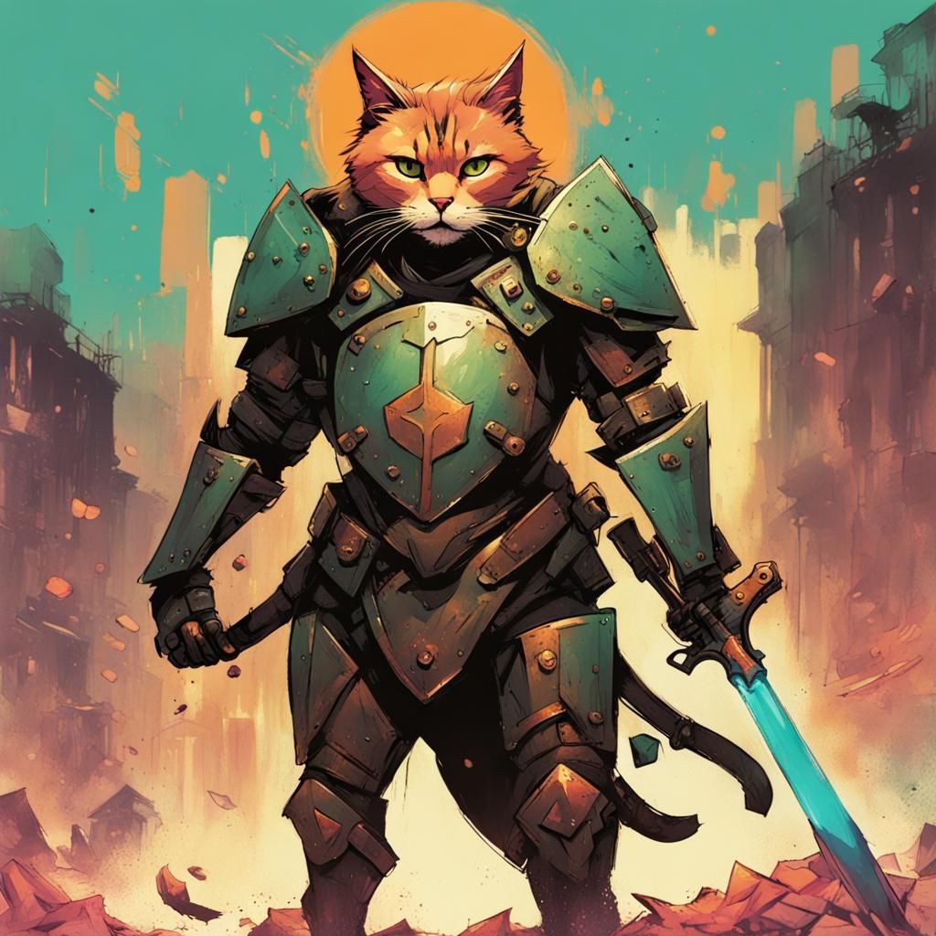 Sword Cat - AI Generated Artwork - NightCafe Creator