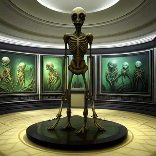 Creepy Alien Museum - AI Generated Artwork - NightCafe Creator