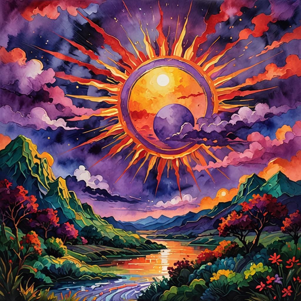 a beautify ornate sun set - AI Generated Artwork - NightCafe Creator