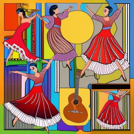 flamenco dance complementary colors fine details @NightcafeStudio : r ...