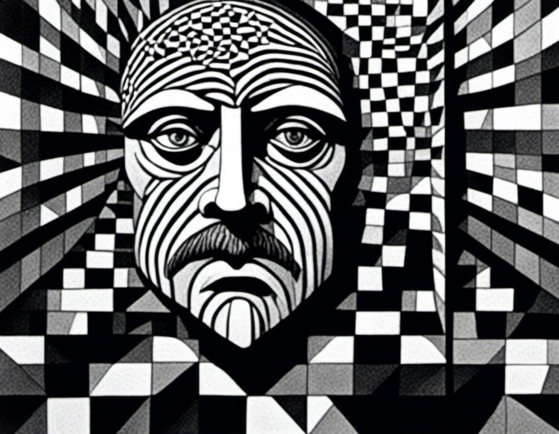 M. C. Escher face face face and klimt architecture staircase Abstract ...