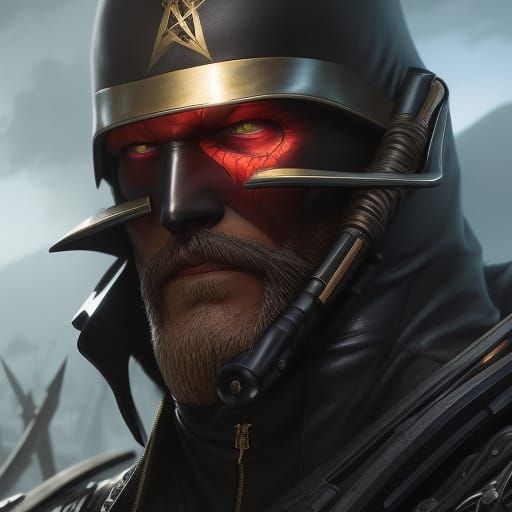 Extremely detailed bald pirate with eye patch, a scar like Captain ...