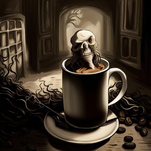Creepy Coffee - AI Generated Artwork - NightCafe Creator