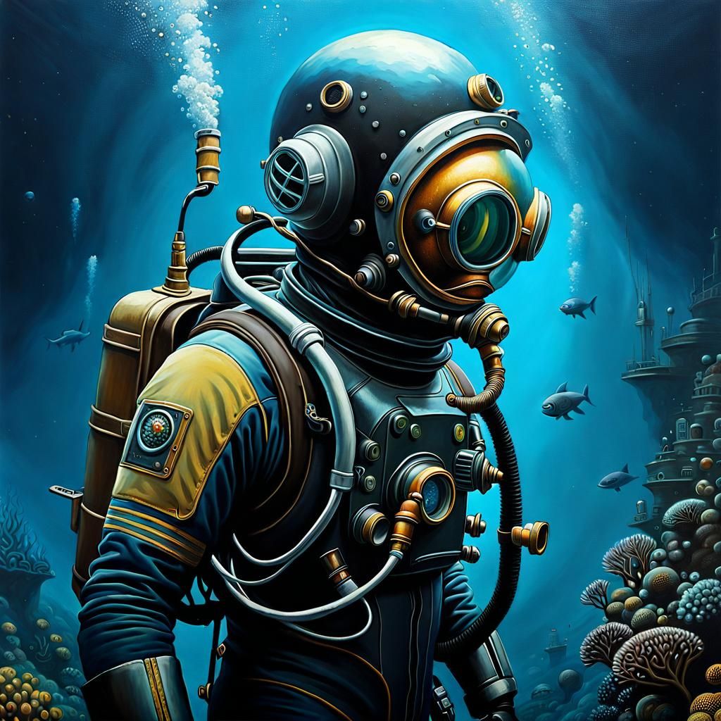Deep sea diving - AI Generated Artwork - NightCafe Creator