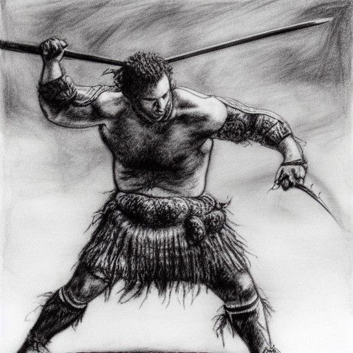 Highlander fights with Haggis in ancient battle hyperdetailed charcoal ...