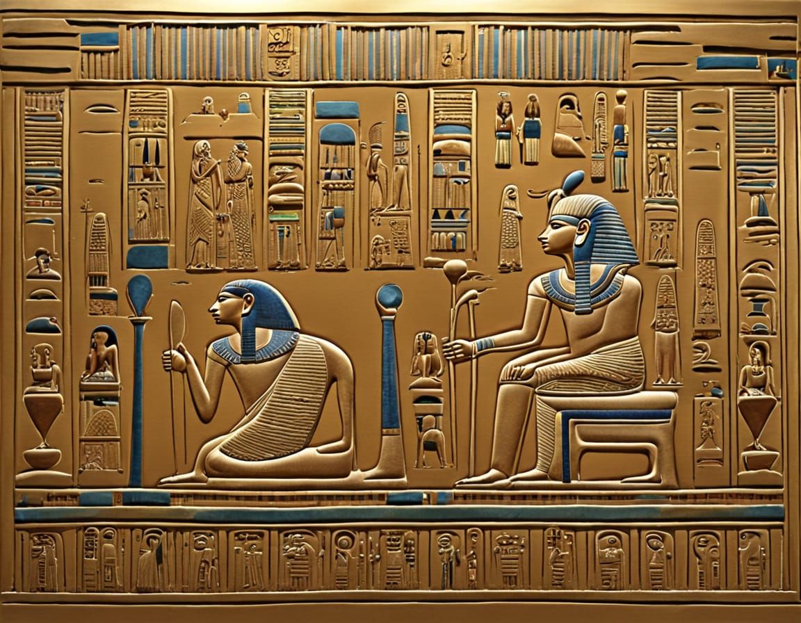 Aten Egyptian art - Ancient Egyptian Art in Vibrant Colors