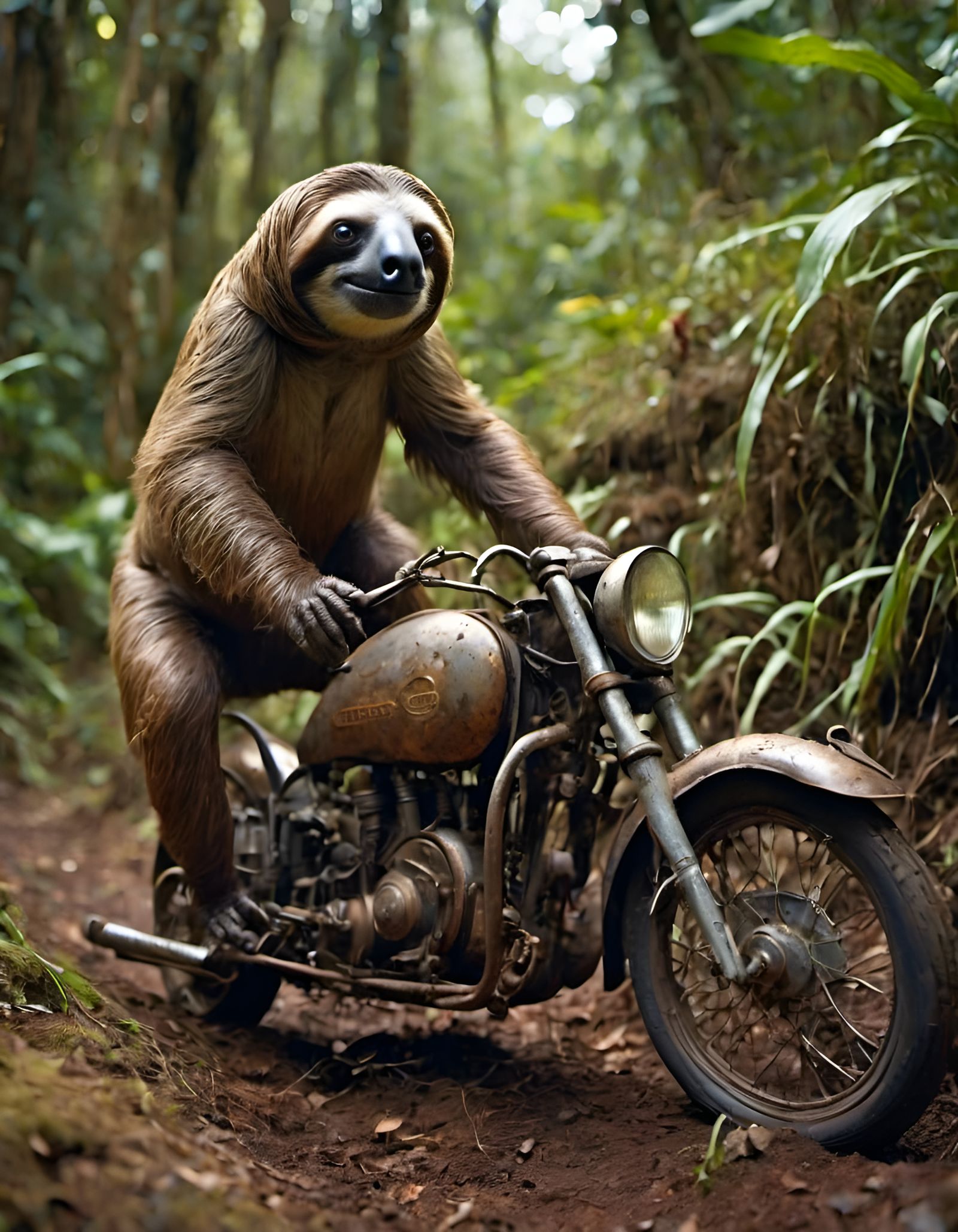 ON YA BIKE SLOTH - AI Generated Artwork - NightCafe Creator