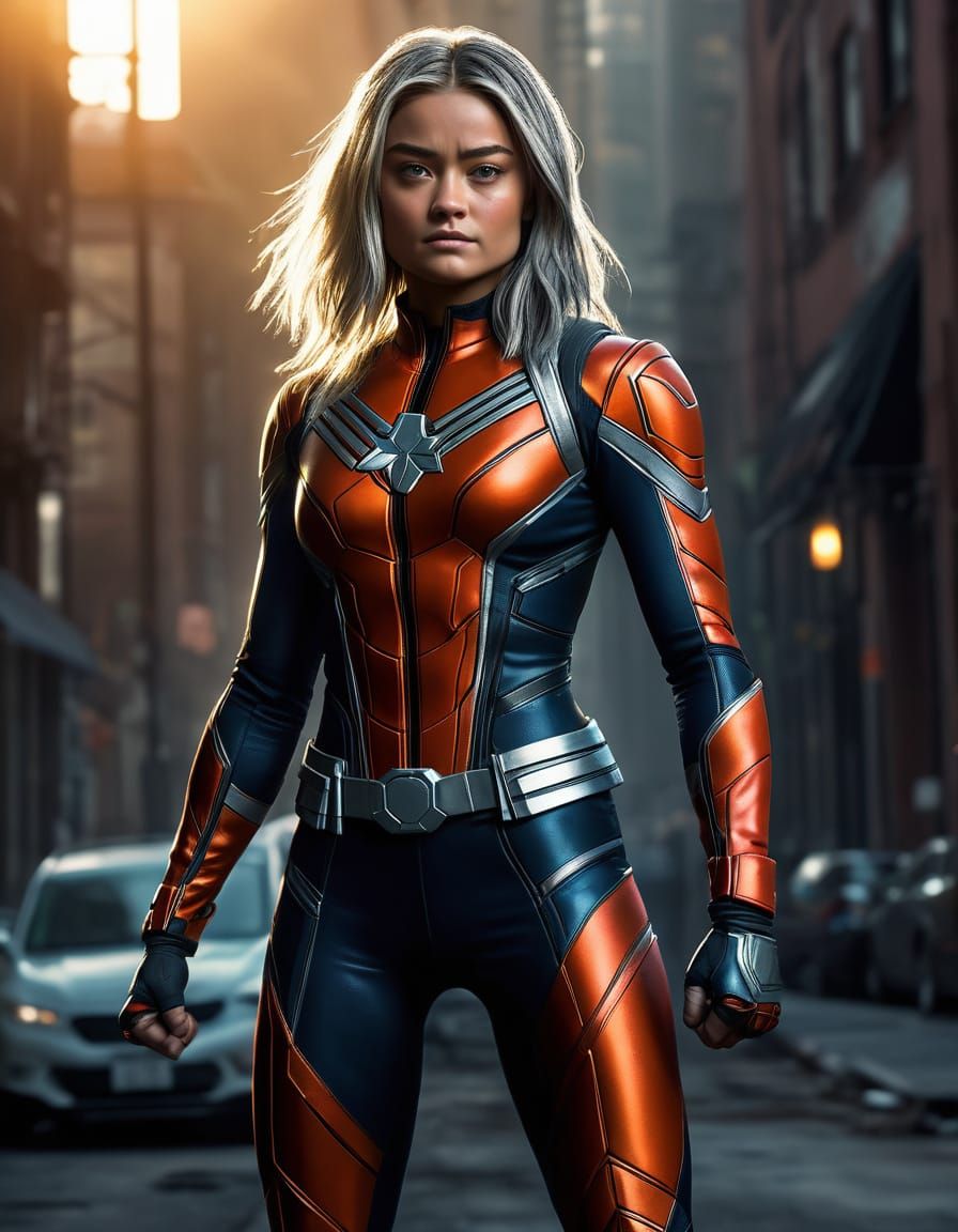 Cinematic Rogue from X-Men in Golden Hour - AI Art