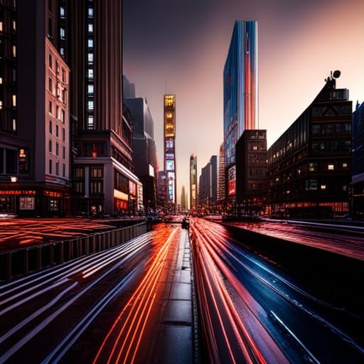 The bustling City - AI Generated Artwork - NightCafe Creator