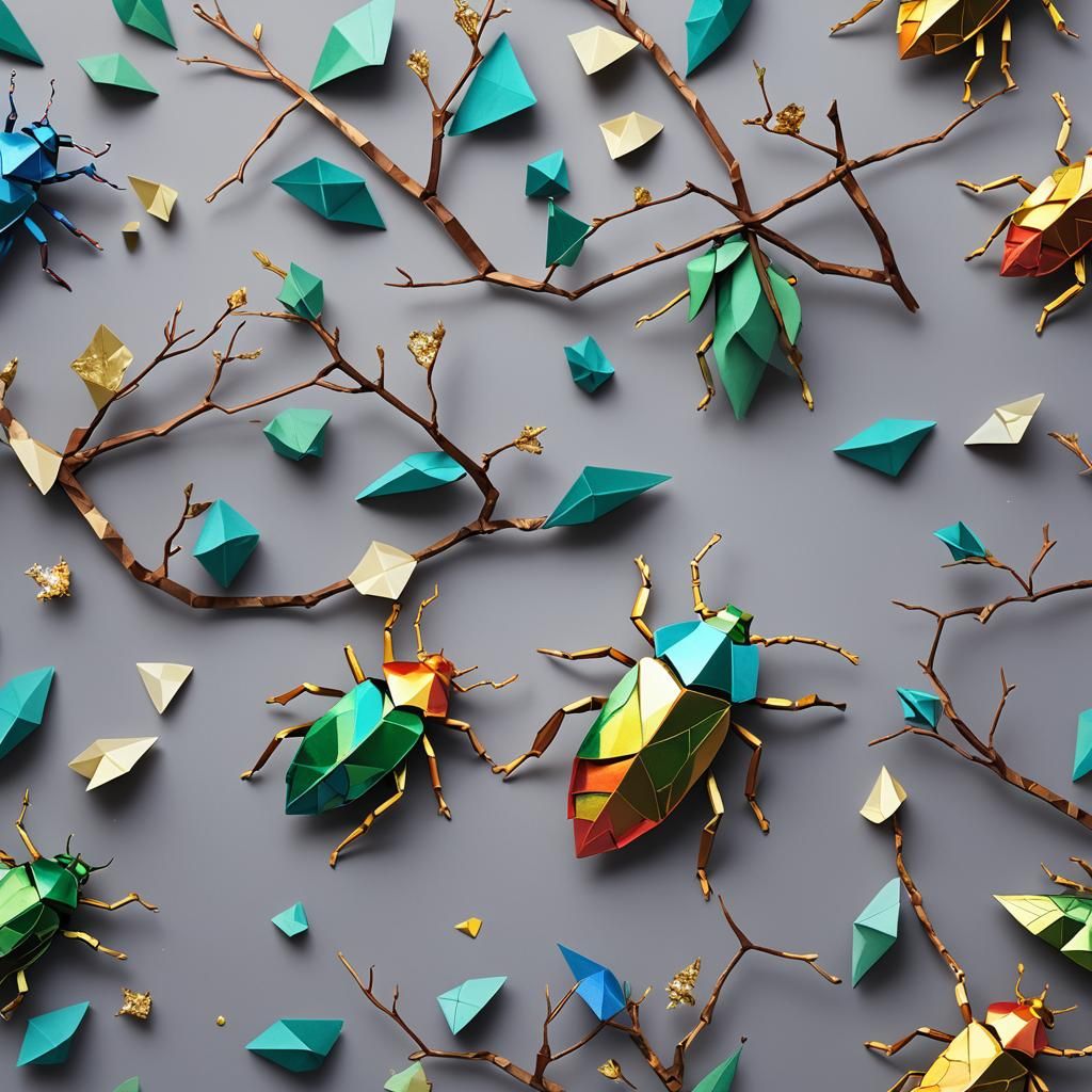 Origami Beatle - AI Generated Artwork - NightCafe Creator