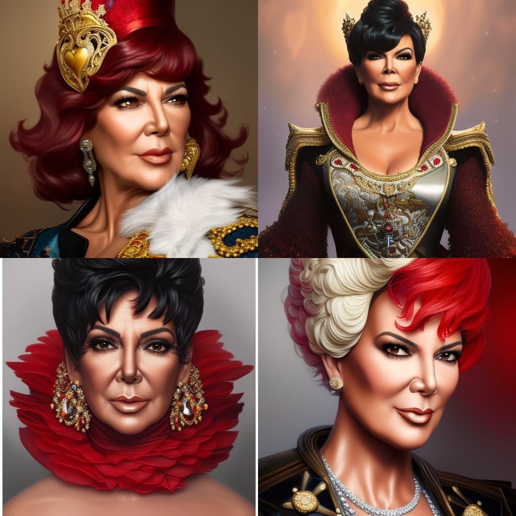 Kris Jenner as the Queen of Hearts - AI Generated Artwork - NightCafe ...