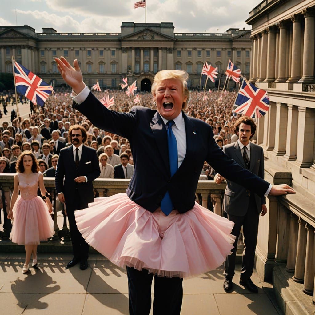Surreal Trump Ballet on Buckingham Palace Balcony ... - AI Art