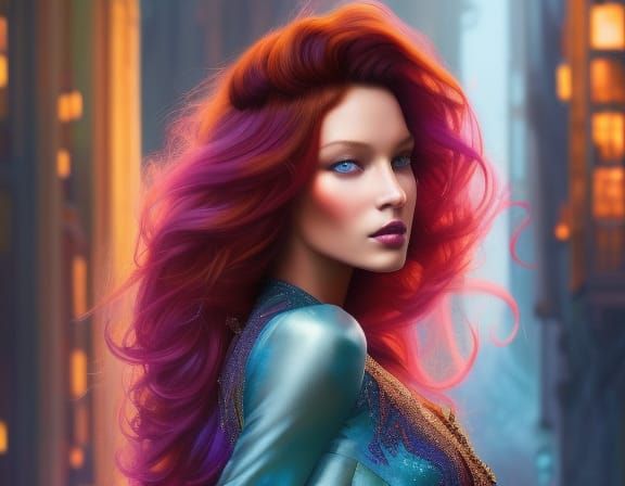 Multi-Hued Hair - AI Generated Artwork - NightCafe Creator