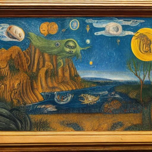 Extraterrestrial beaver and alien river By Lucas Cranach the Elder and ...