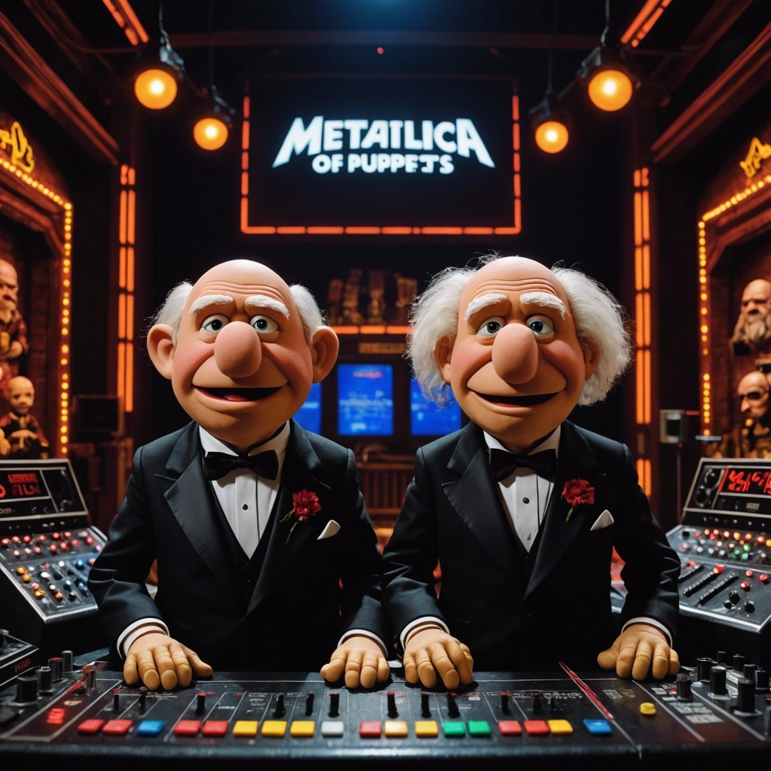Statler and Waldorf — Master of Puppets - AI Generated Artwork - NightCafe Creator