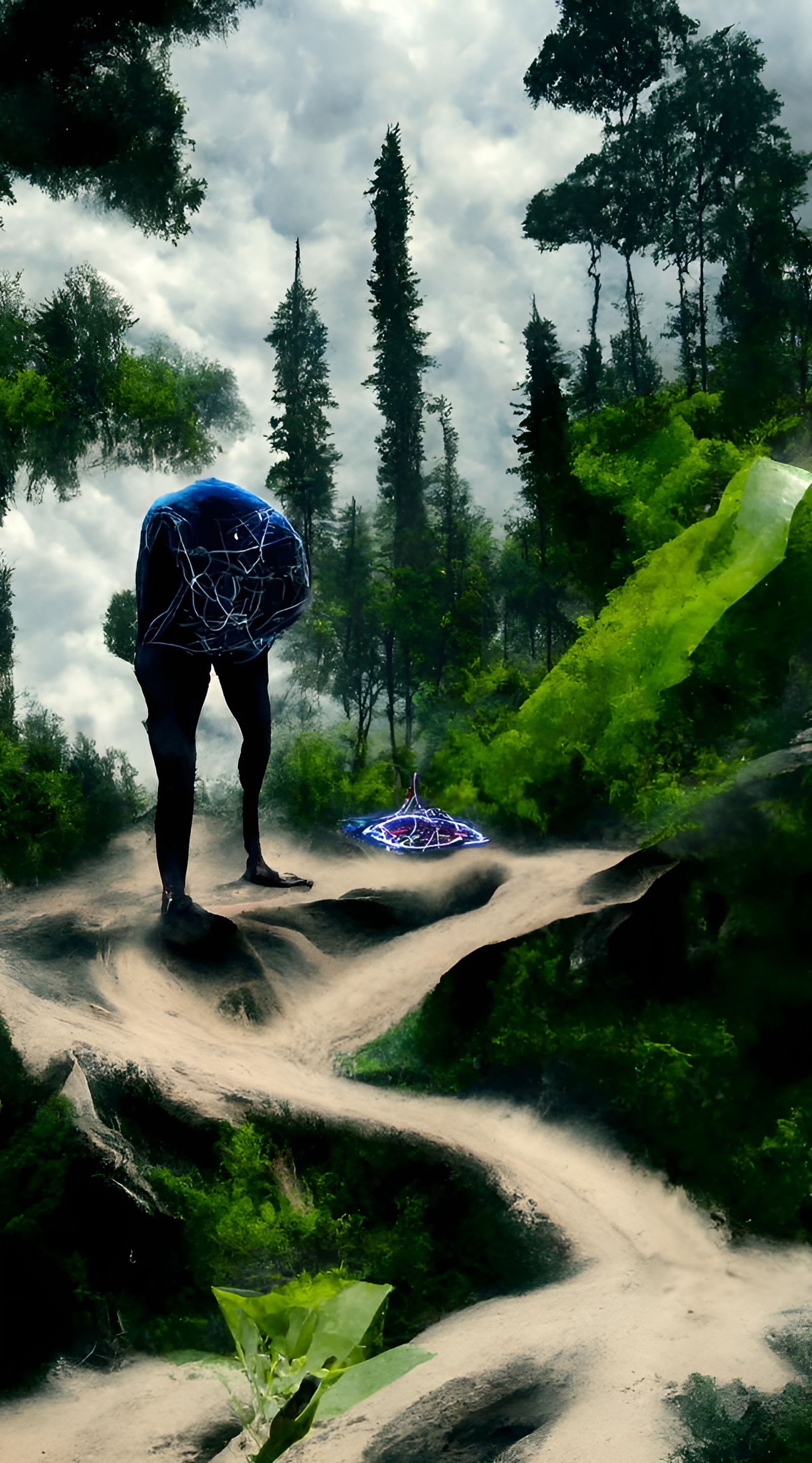 An alien creature lost in the woods - AI Generated Artwork - NightCafe ...