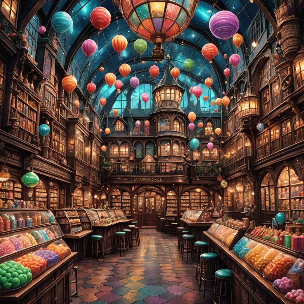 Magical candy shop - AI Generated Artwork - NightCafe Creator