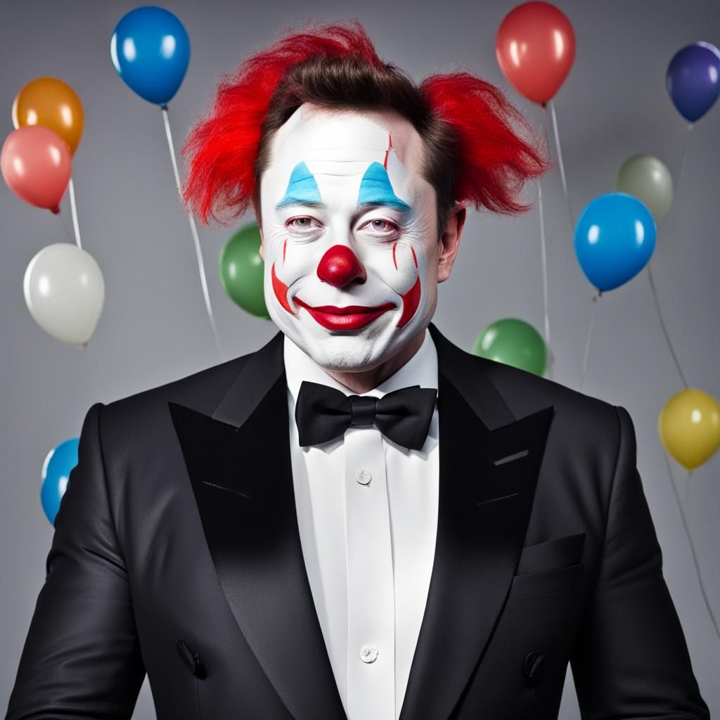 Elon Musk is clown - AI Generated Artwork - NightCafe Creator