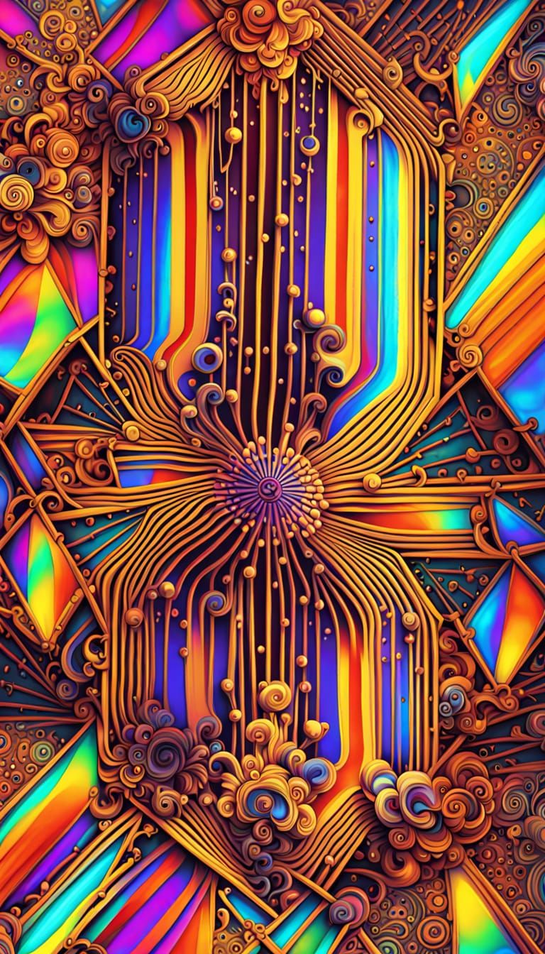 Vibrant Rainbow Grids Stretch to Infinity in Four ... - AI Art