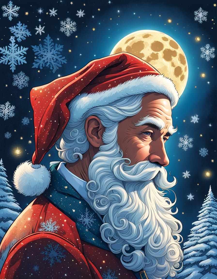 Illustrated Santa Profile - AI Generated Artwork - NightCafe Creator