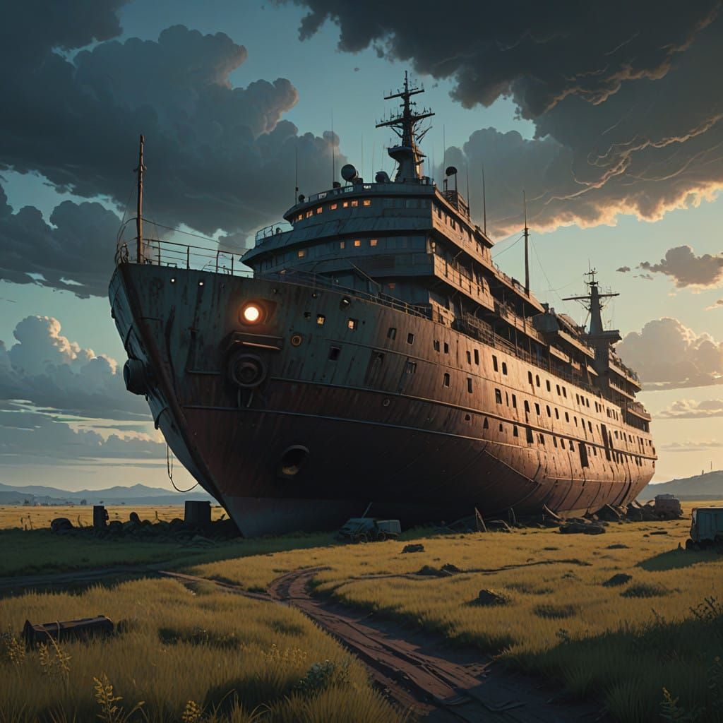 ship formed from brown clay - Majestic Brown Clay Ship Born ...