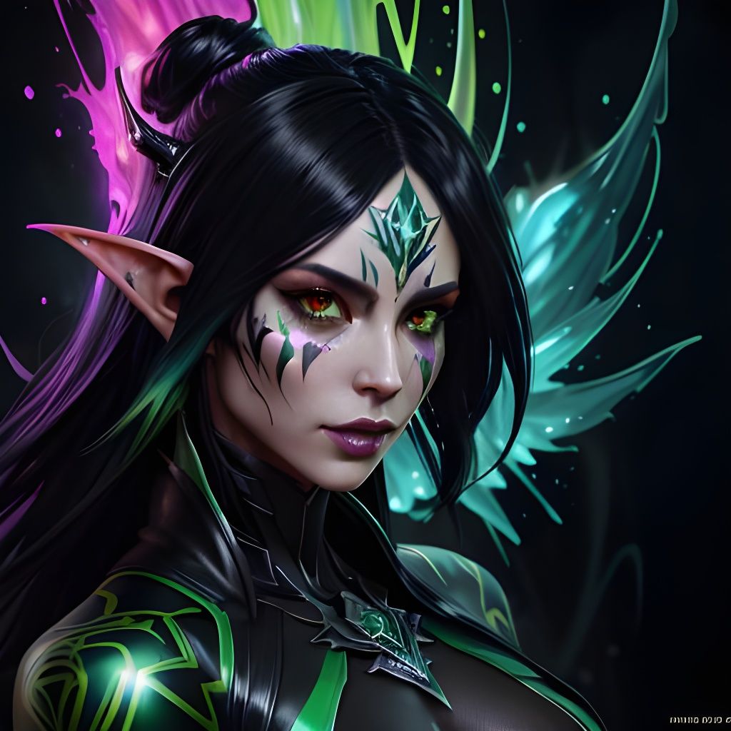 Dark Elf - alt version - AI Generated Artwork - NightCafe Creator