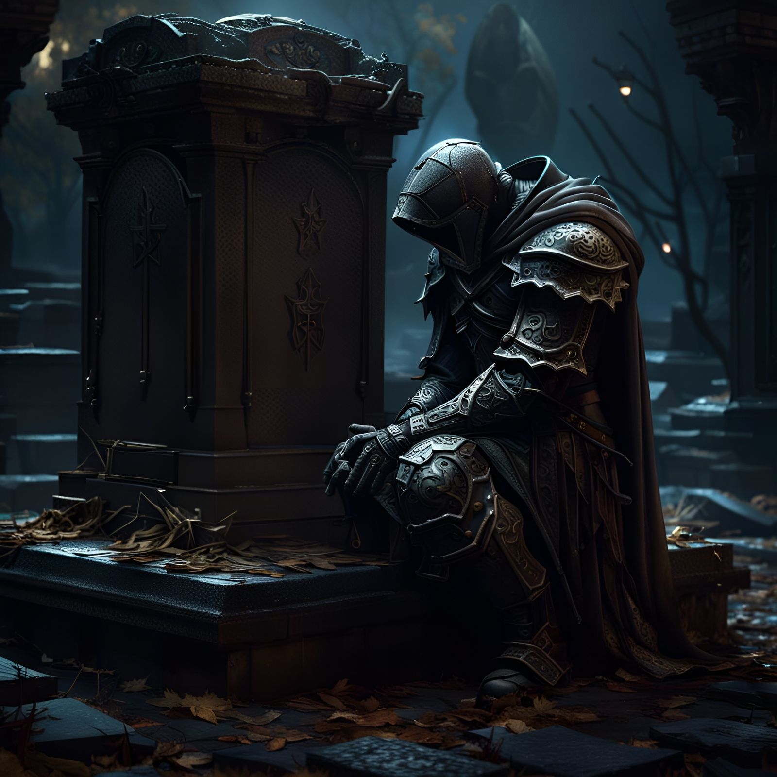 Broken Knight Grieving the One He Failed to Protect - AI Generated ...