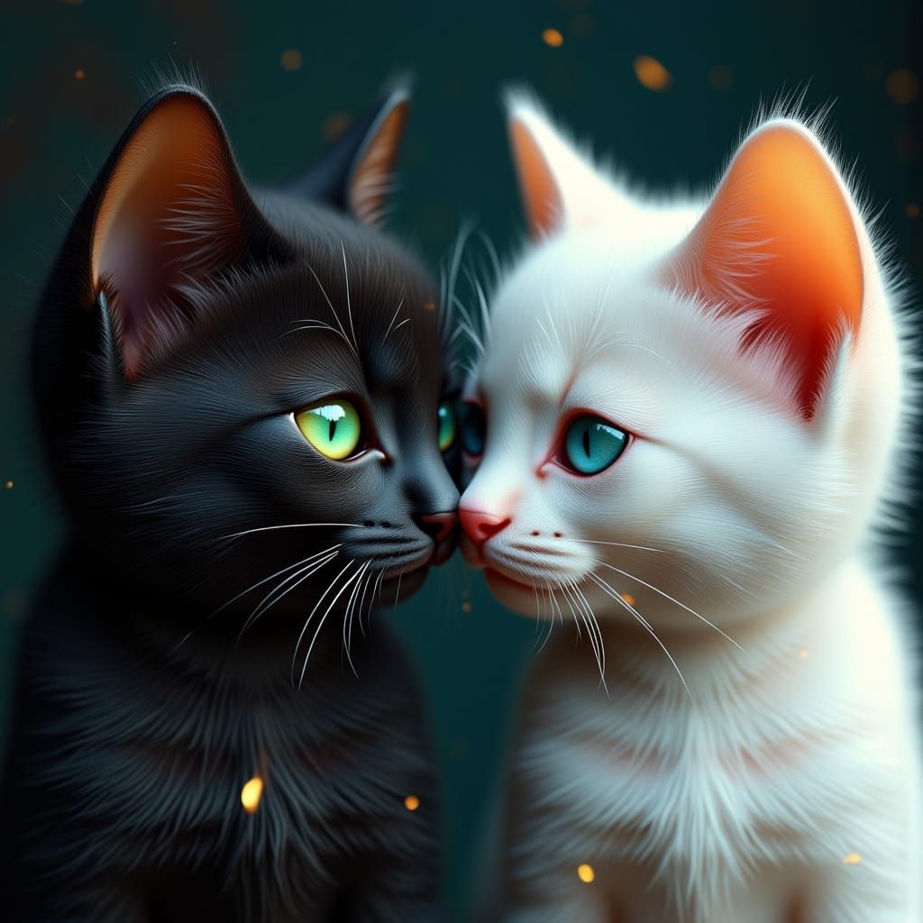 Too Close Friends - Adorable Feline Portraits in Photoreali...