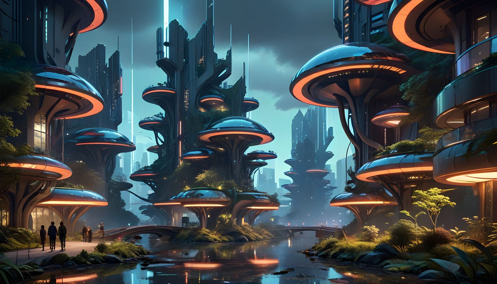 Sustainable Futuristic Community Spaces - AI Art