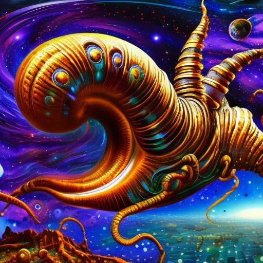 Space Snail (Ver 2) - AI Generated Artwork - NightCafe Creator