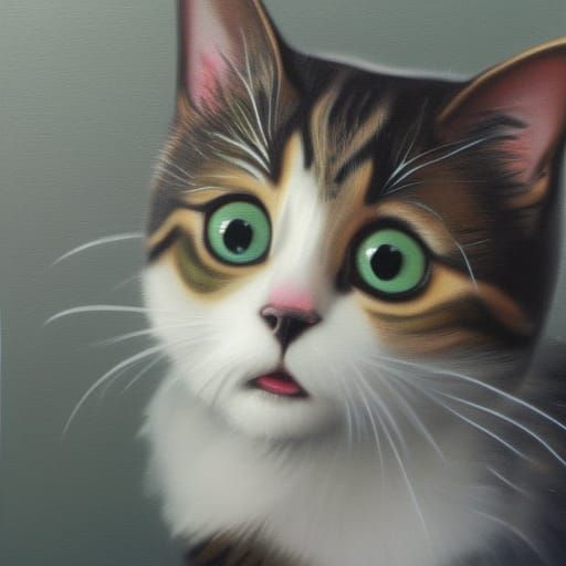 Startled Kitten Doing a Blep - AI Generated Artwork - NightCafe Creator