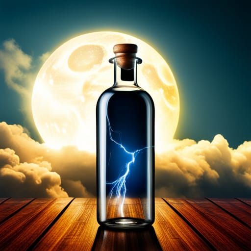 Bottled lightning - AI Generated Artwork - NightCafe Creator