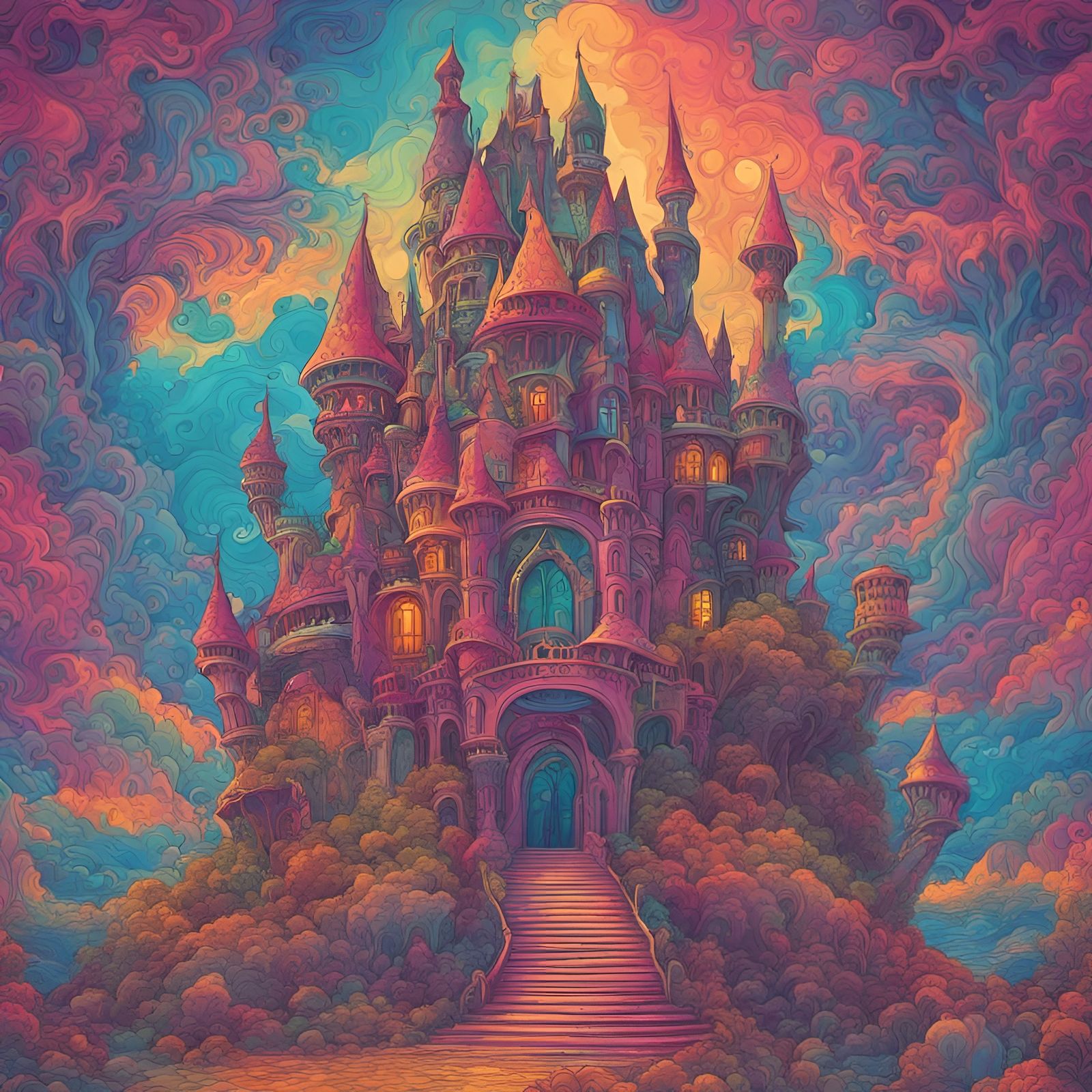 Psychedelic Fantasy Castle - Automatic - AI Generated Artwork ...