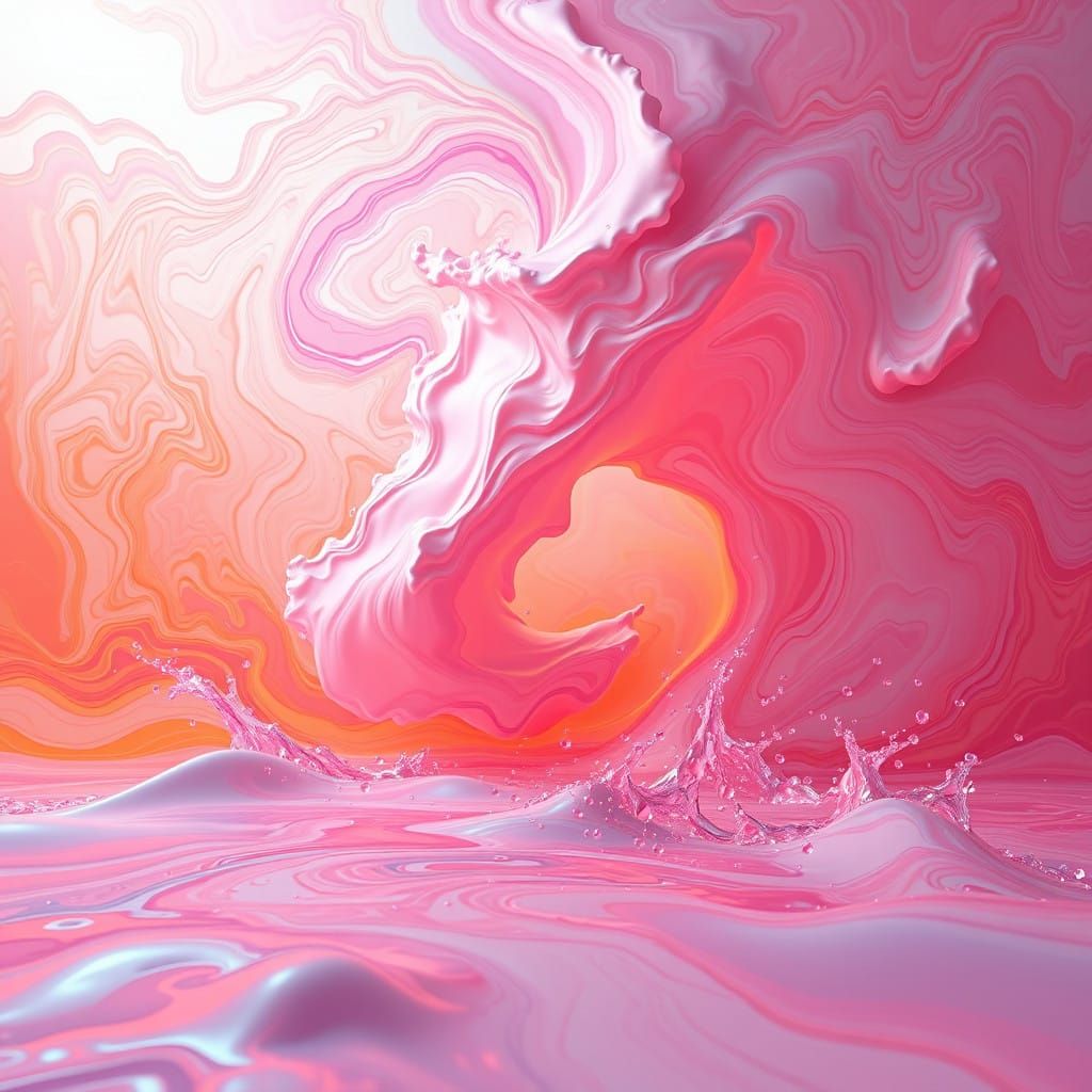 Ethereal Liquid Dreamscape in Vibrant, Swirling Co... - AI Art