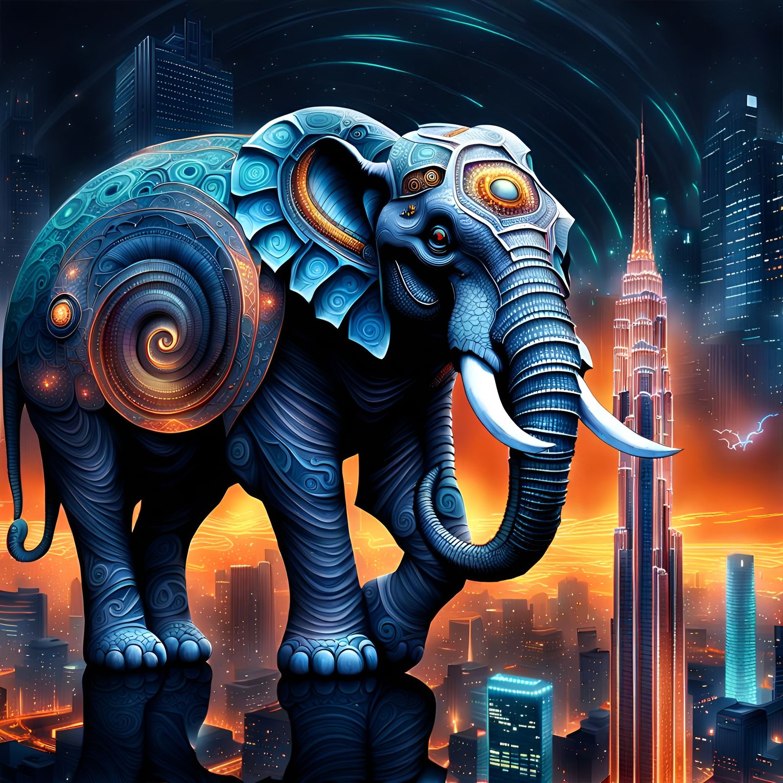 mythical Elephant - AI Generated Artwork - NightCafe Creator