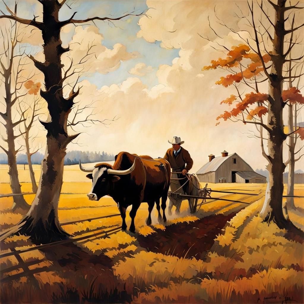 Farming In The Past - AI Generated Artwork - NightCafe Creator
