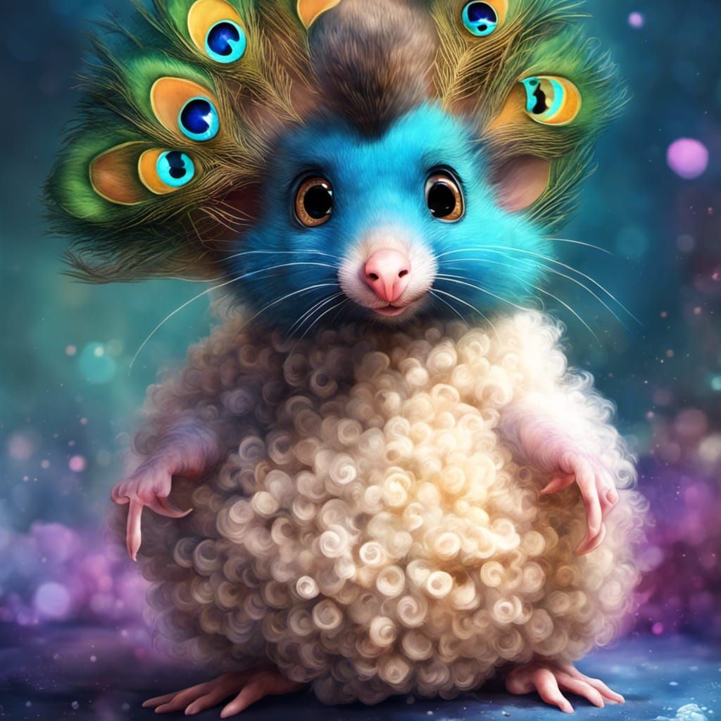 The magic cute baby Peacock mouse - AI Generated Artwork - NightCafe ...