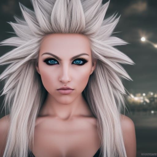 A photo of a very very real beautiful super saiyan woman has turned ...
