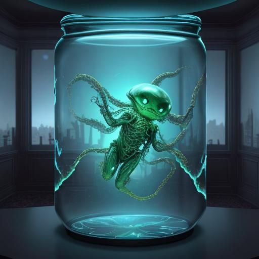 Alien Baby in a Jar - AI Generated Artwork - NightCafe Creator