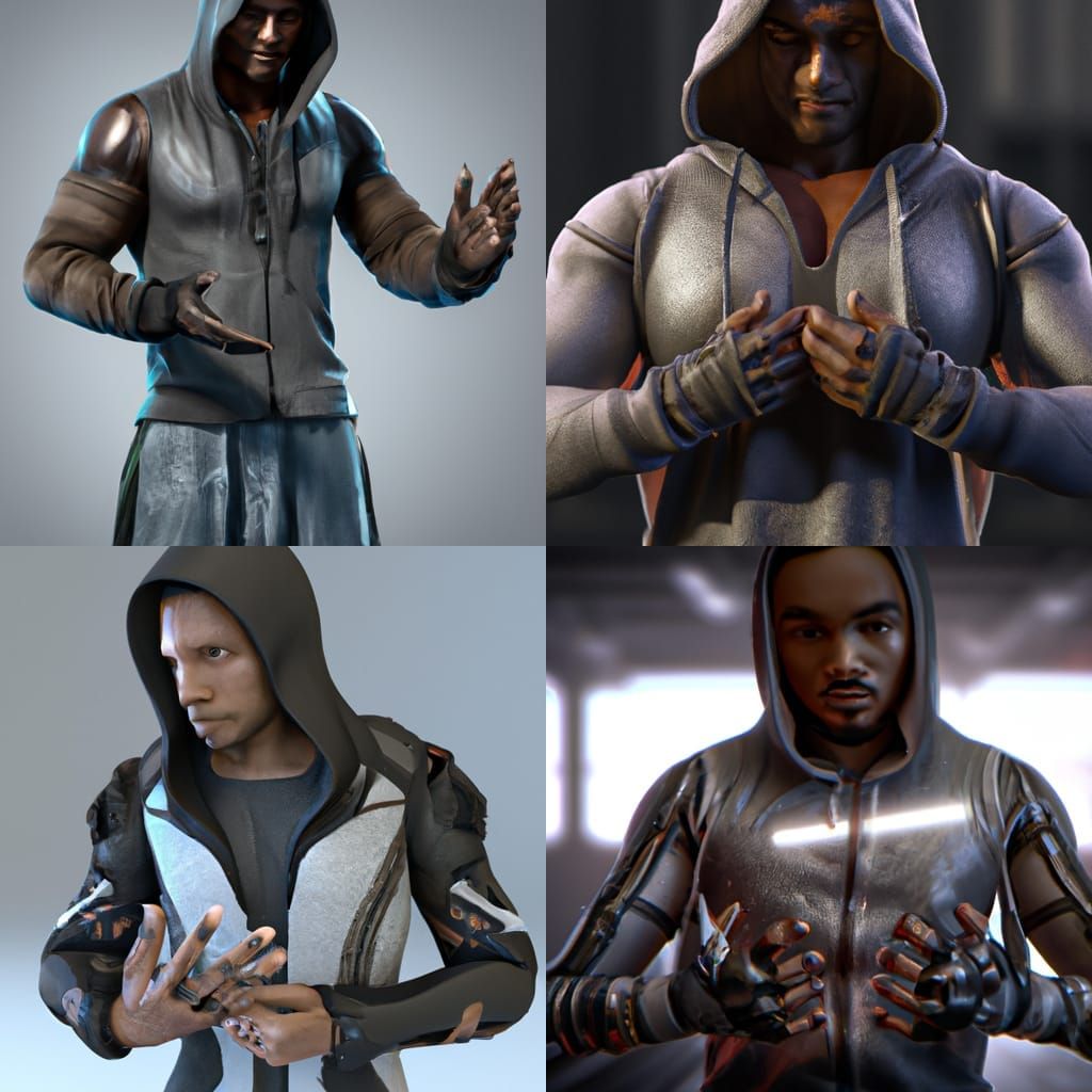 an athletic handsome young african american man in a hoodie styled like ...