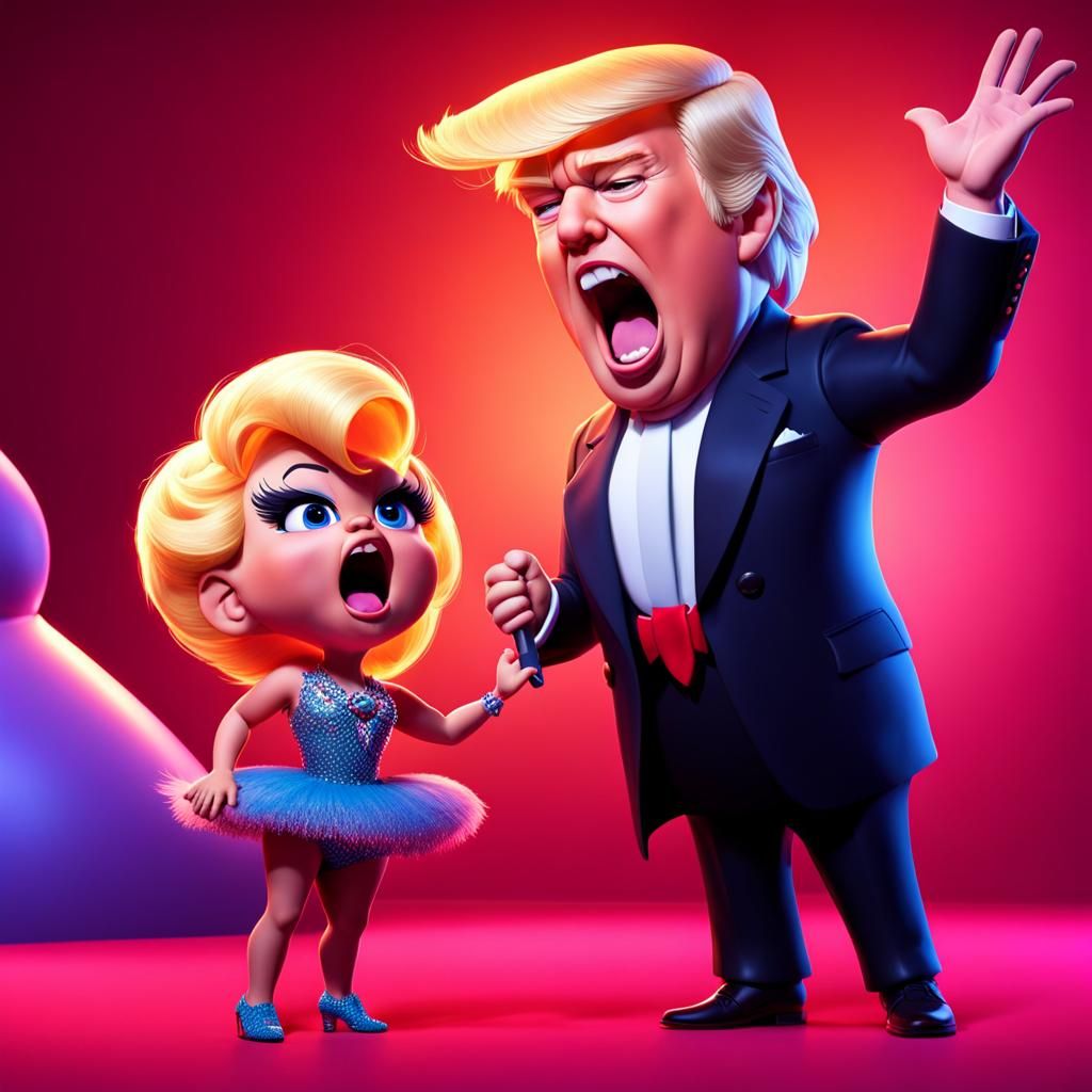 Donald Trump, as a baby, yelling at a drag queen - AI Generated Artwork ...