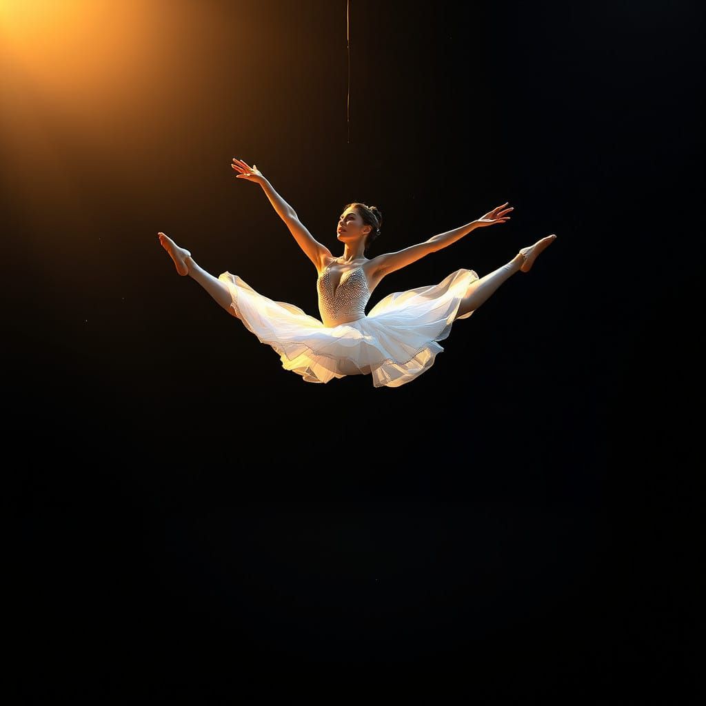 a ballerina doing the splits - Ballerina in Mid-Air Split, S...